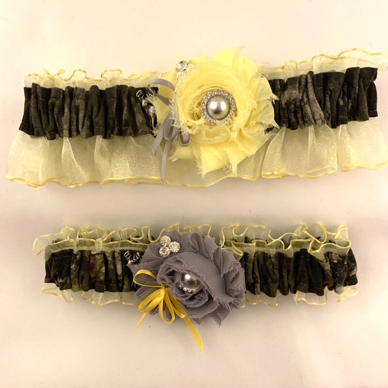 Yellow Grey Garter - Etsy
