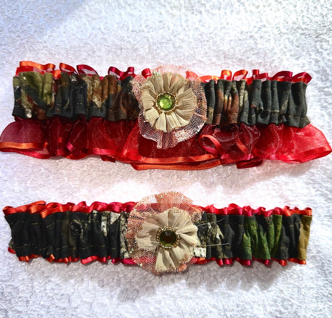 MOSSY OAK** Tan Sparkle Wedding Garter or Prom Garters. - Etsy
