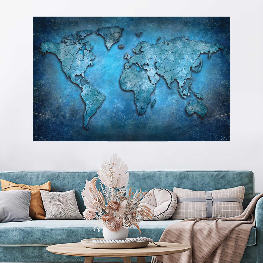 Vintage World Map, World Map Poster, Antique Style World Map, Noua ...