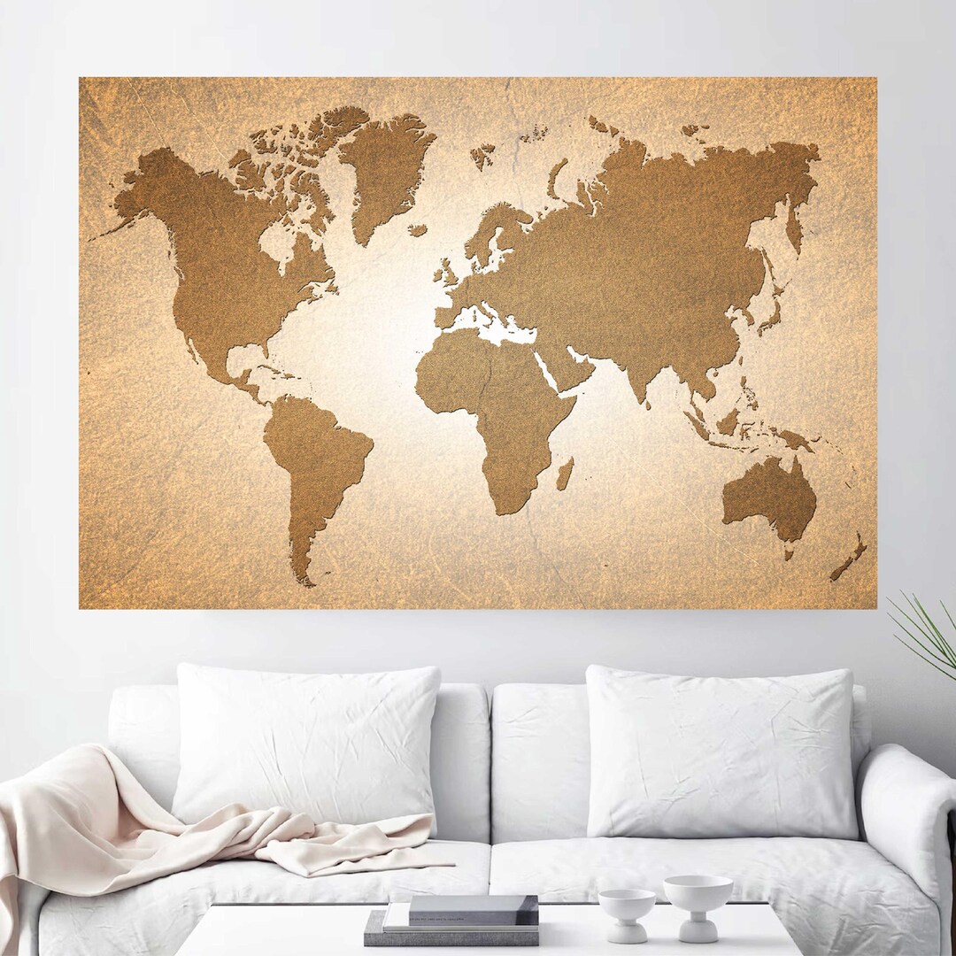Vintage World Map, World Map Poster, Antique Style World Map, Noua ...