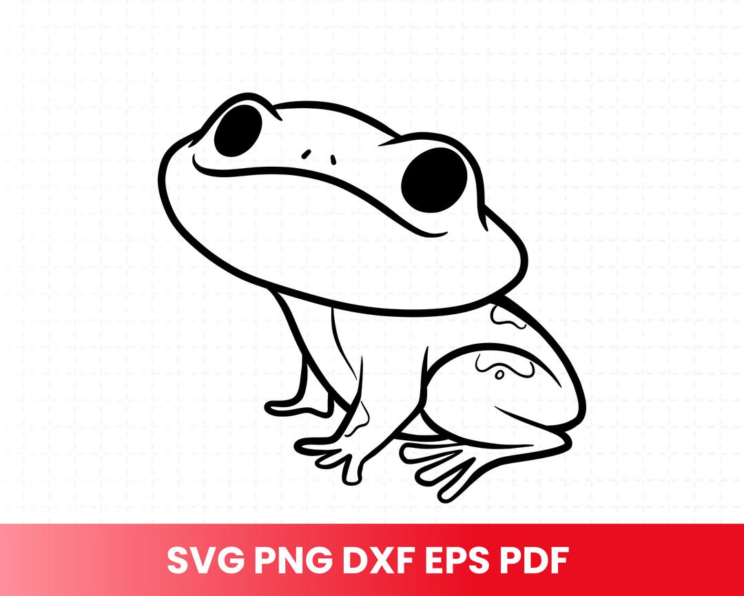 Cute Frog Outline Svg Pdf Png Eps Dxf Instant DIGITAL DOWNLOAD for ...