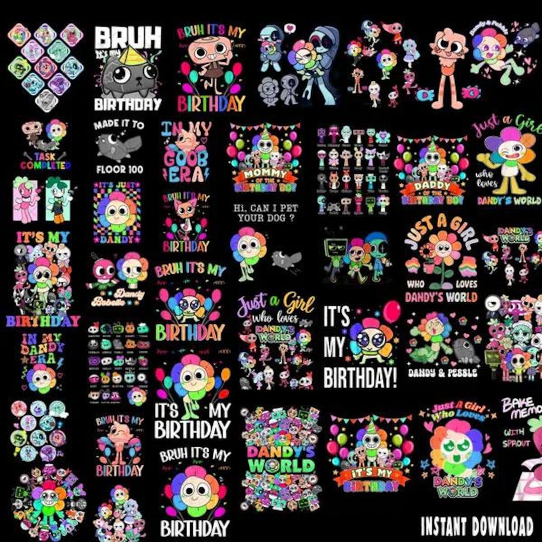 Dandy's World Stickers: Funny Decorative PNG (digital Download) - Etsy