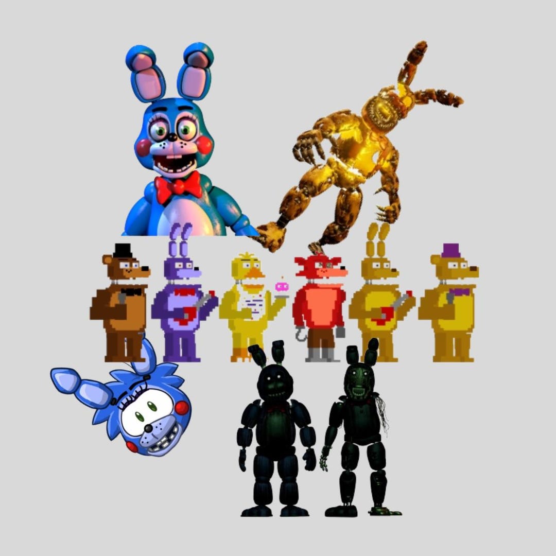 FNAF PNG Bundle – Fan-made Freddy, Chica, Bonnie, Foxy Transparent ...