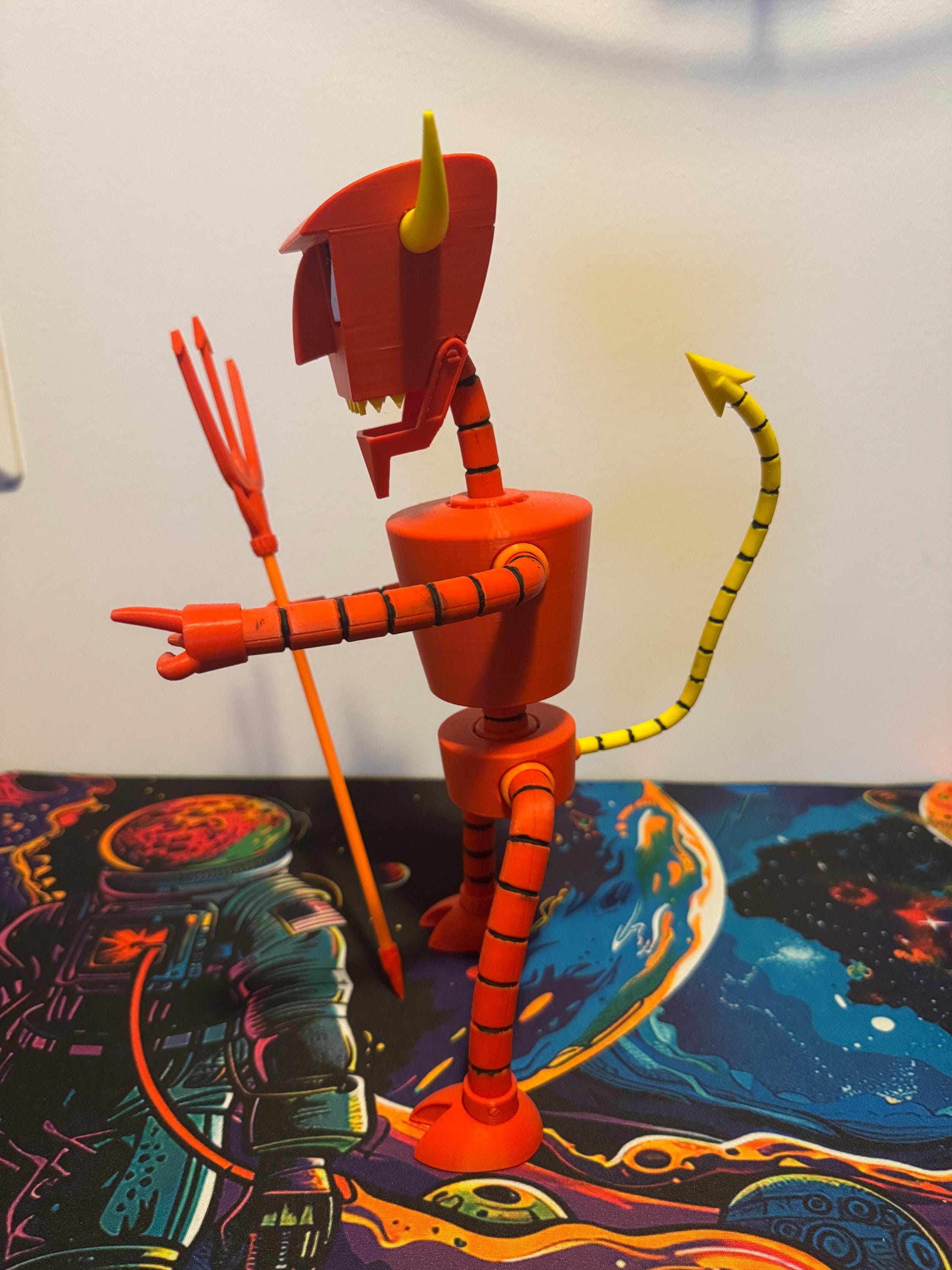3d Printed Art Robot Devil From Futurama - Etsy