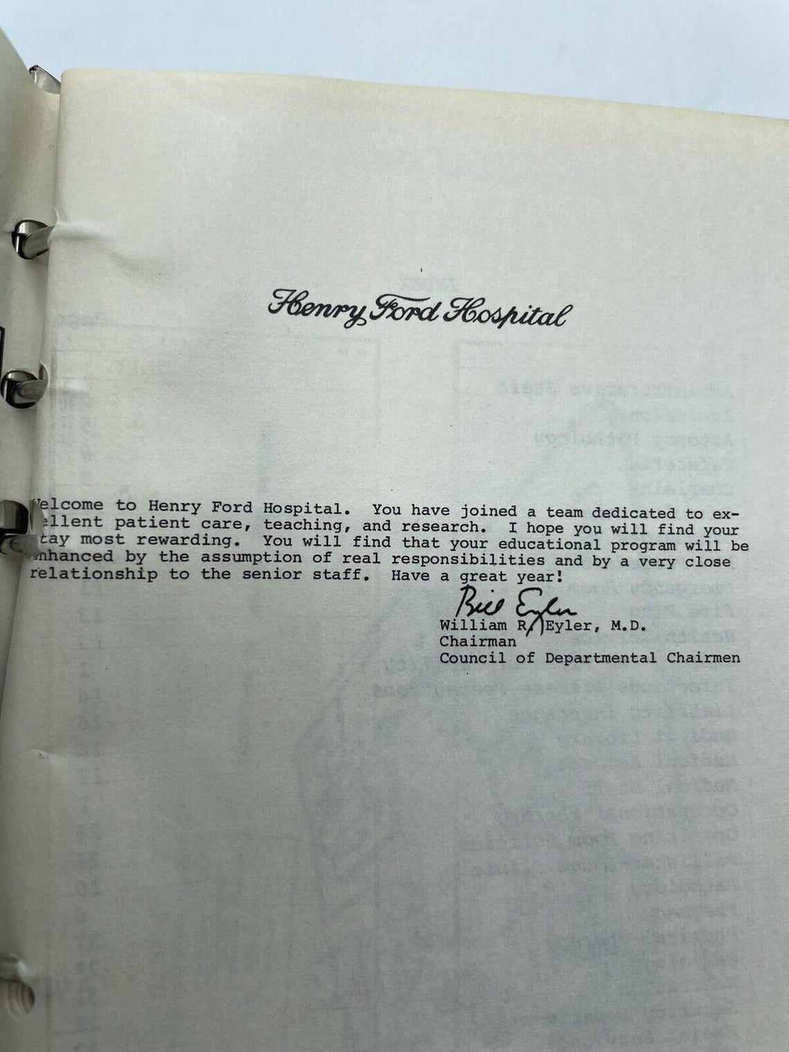 Henry Ford Hospital House Officer Manual 1975 Rare 86 Pages Detroit ...