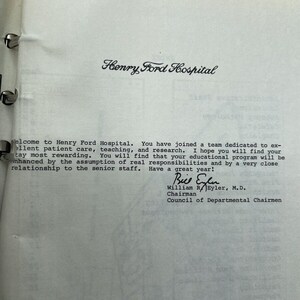 Henry Ford Hospital House Officer Manual 1975 Rare 86 Pages Detroit ...