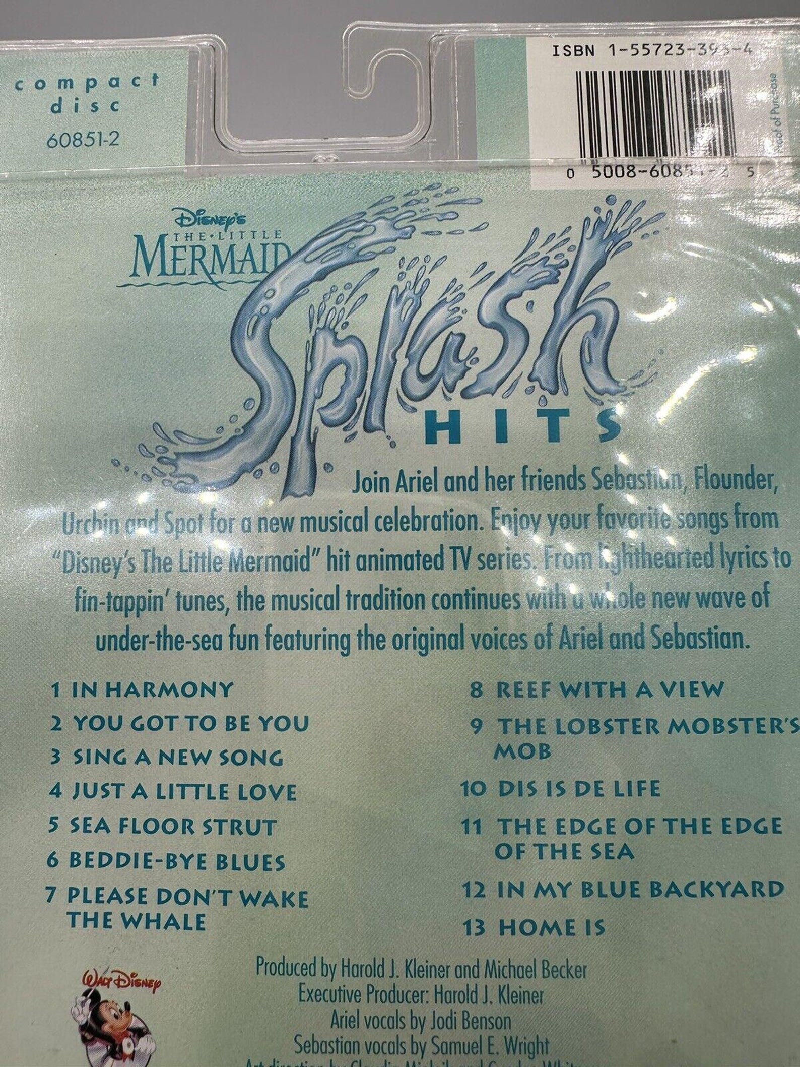 Disney’s the Little Mermaid Splash Hits 1992 Rare Clipped Jewel Case 13 ...