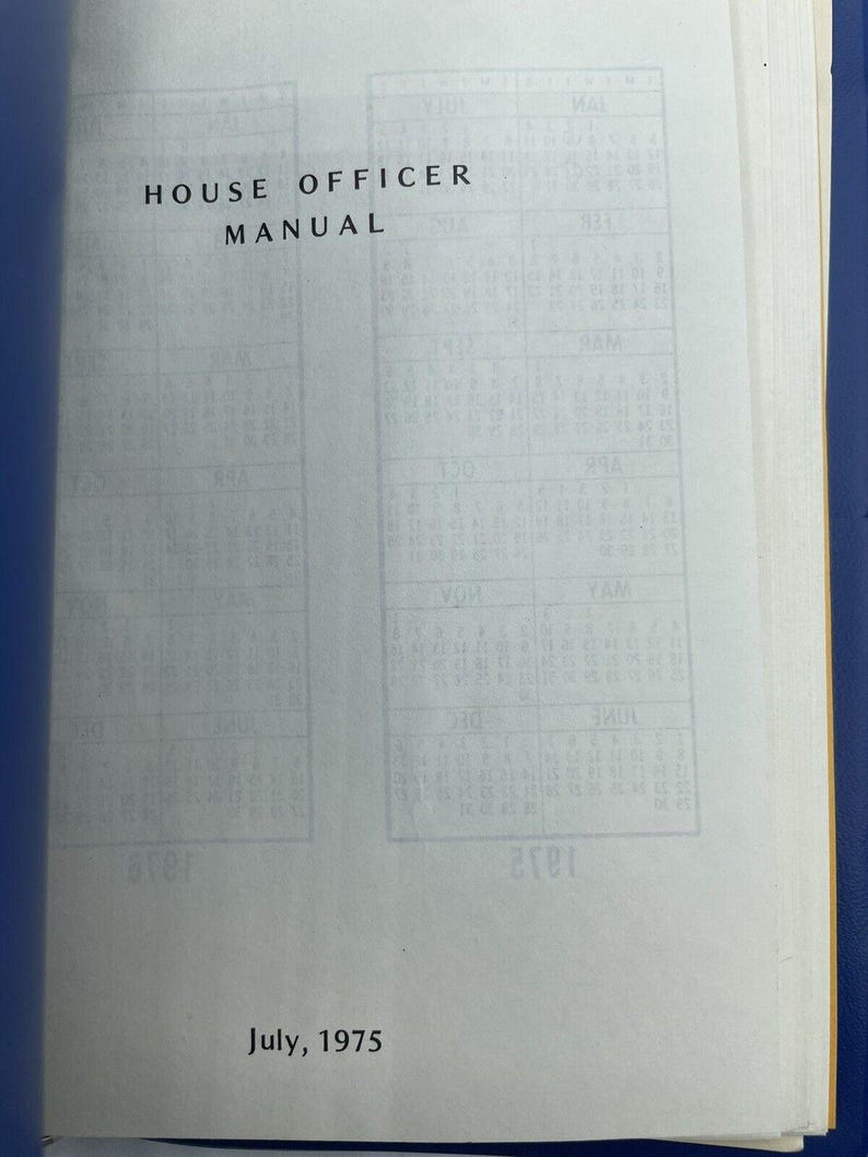 Henry Ford Hospital House Officer Manual 1975 Rare 86 Pages Detroit ...