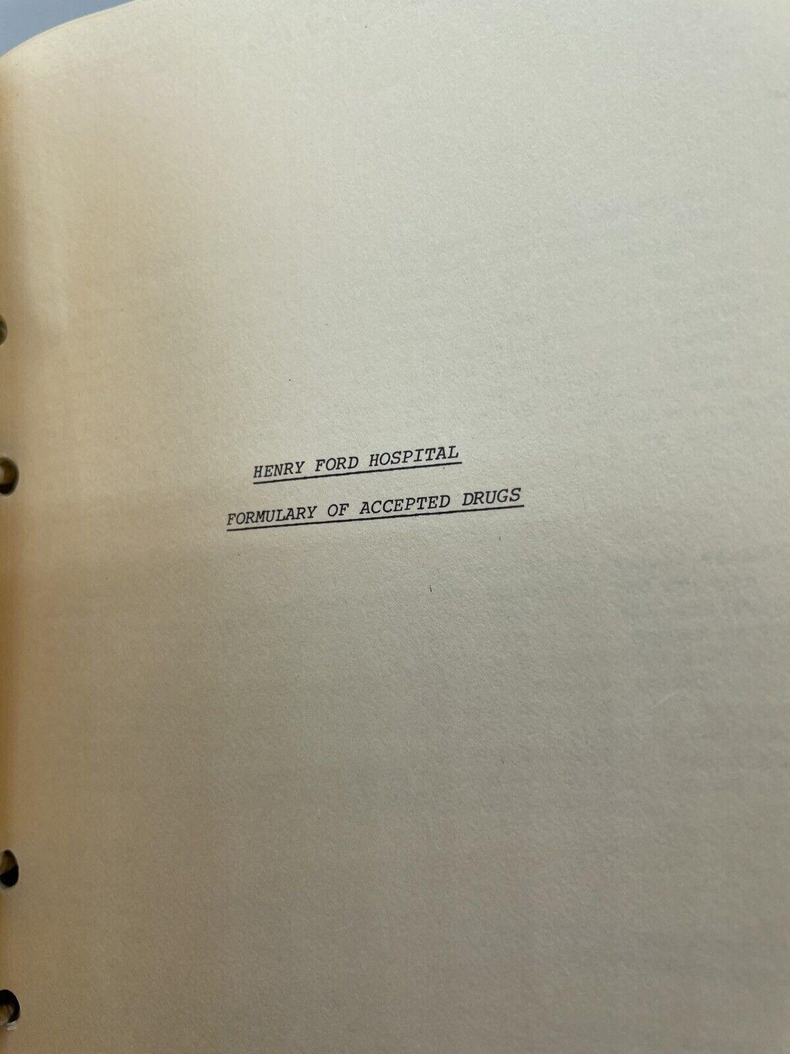 Henry Ford Hospital House Officer Manual 1975 Rare 86 Pages Detroit ...