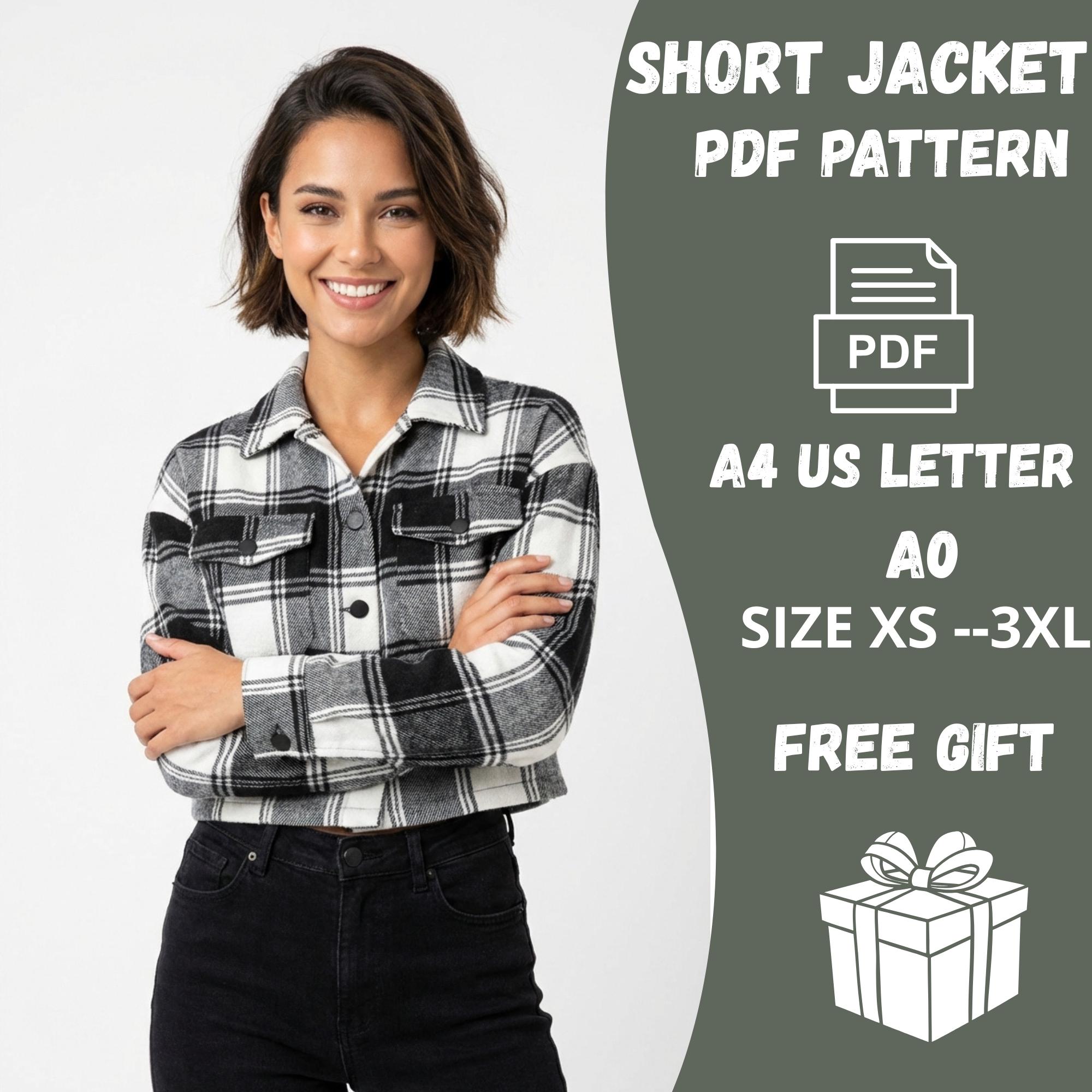 Easy Cropped Jacket Sewing Pattern | Beginner Friendly (PDF Digital ...