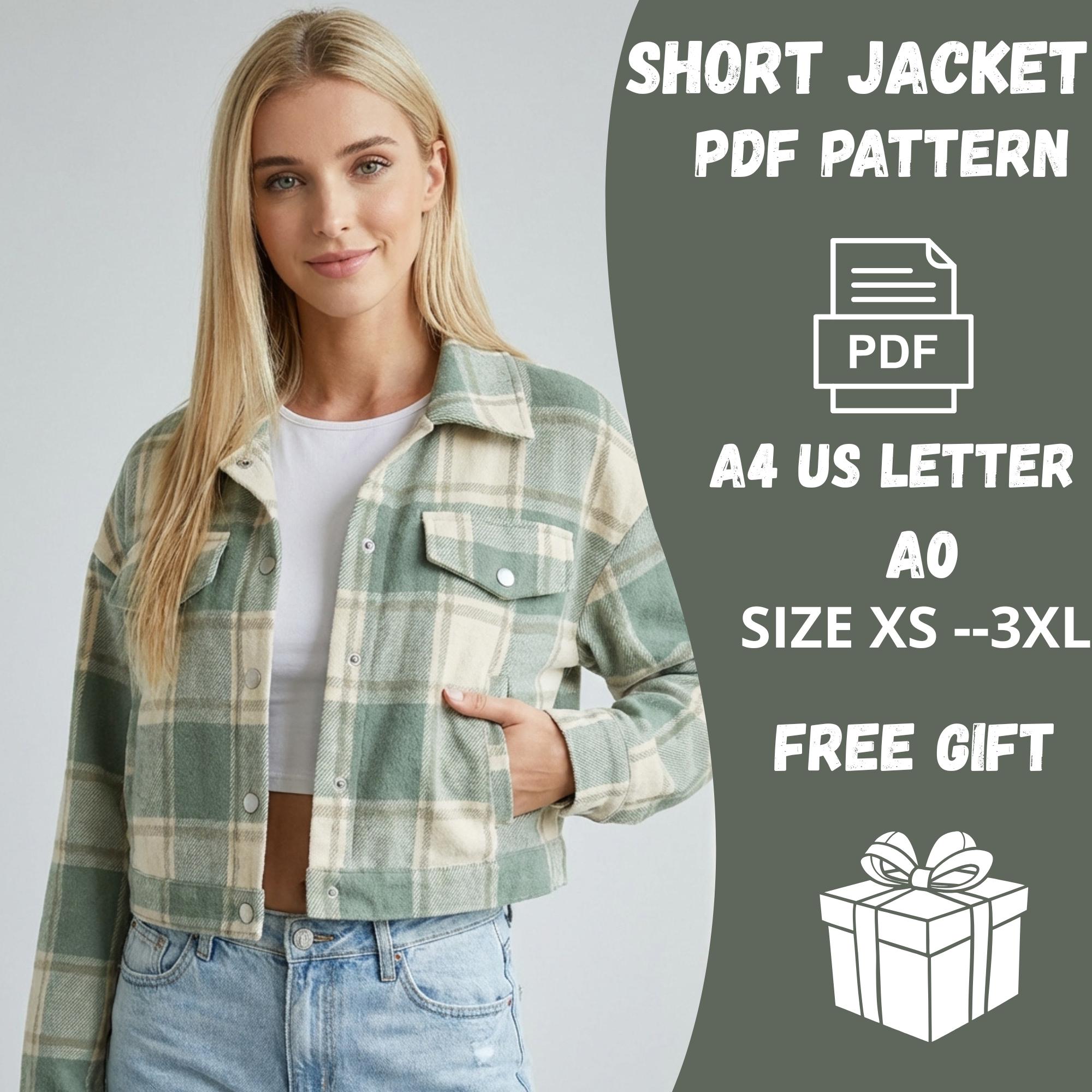 Easy Cropped Jacket Sewing Pattern | Beginner Friendly (PDF Digital ...