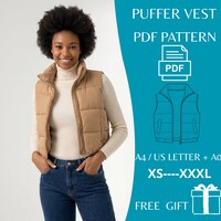 Jersey to Puffer Vest THE SEWING PATTERN (for Women) - Etsy