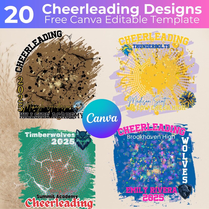 20 Cheerleading Canva Editable Template, Senior Sports Poster, Cheer ...