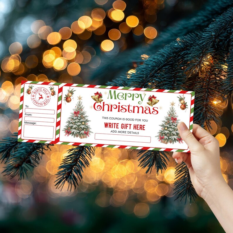 Christmas Ticket Template, Christmas Coupon Template, Canva Editable ...