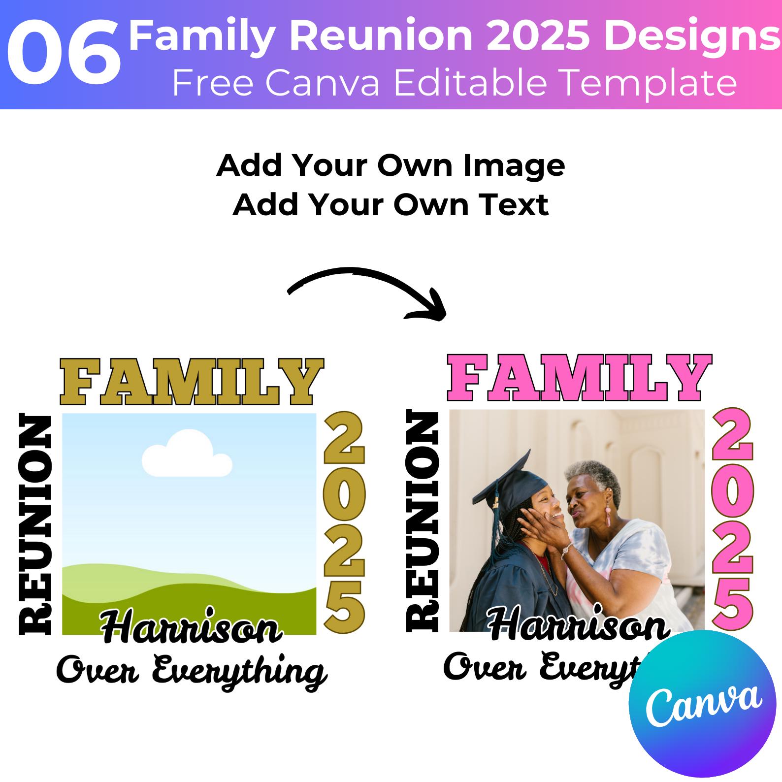 06 Family Reunion Template, Canva Editable Family Reunion Shirt Designs ...