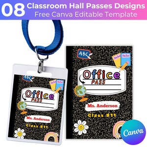 Classroom Hall Passes Canva Template, Bathroom Pass, Nurse Pass ...