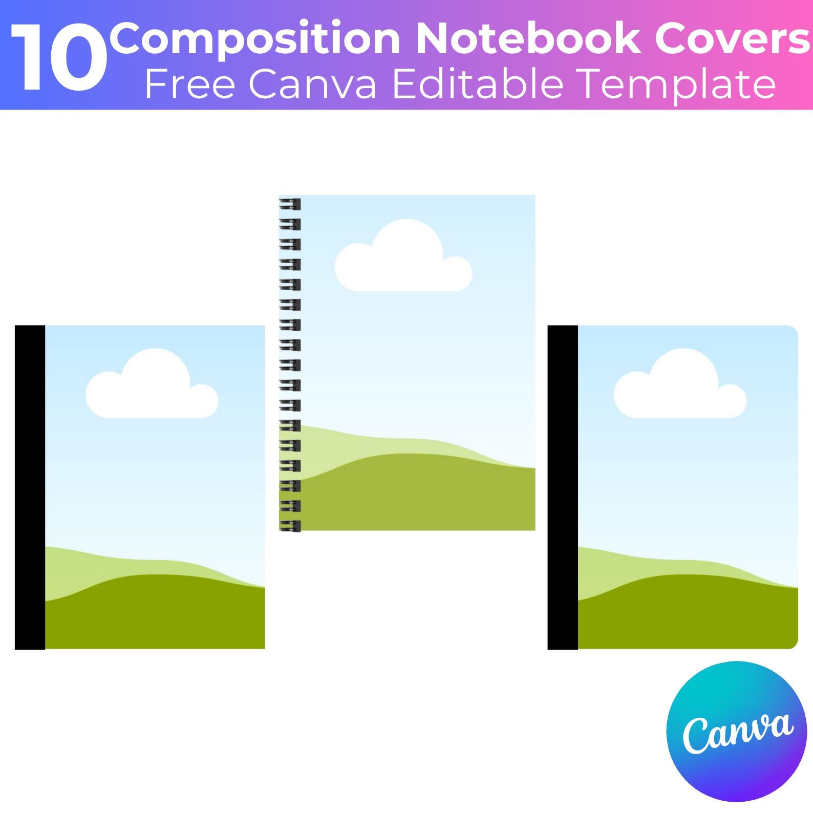 Composition Book and Pencil Box Canva Mockup Template, School Supply ...