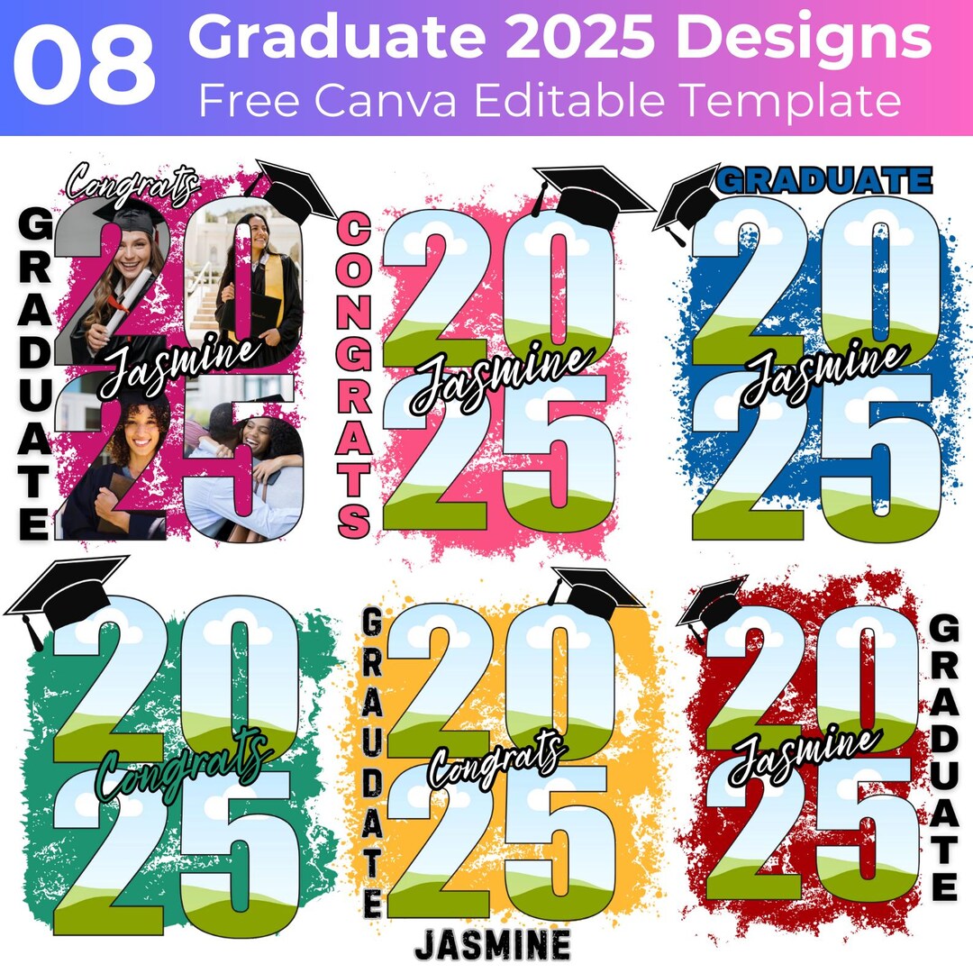 Graduation 2025 Editable Canva Template, Graduate Class of 2025 Shirt ...