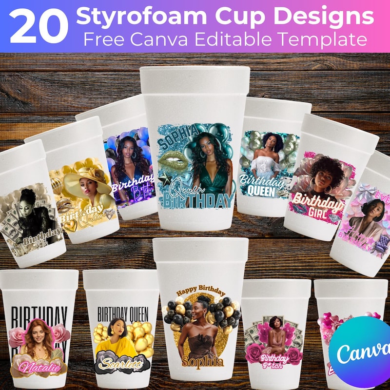 Custom Styrofoam Cup Digital - Etsy