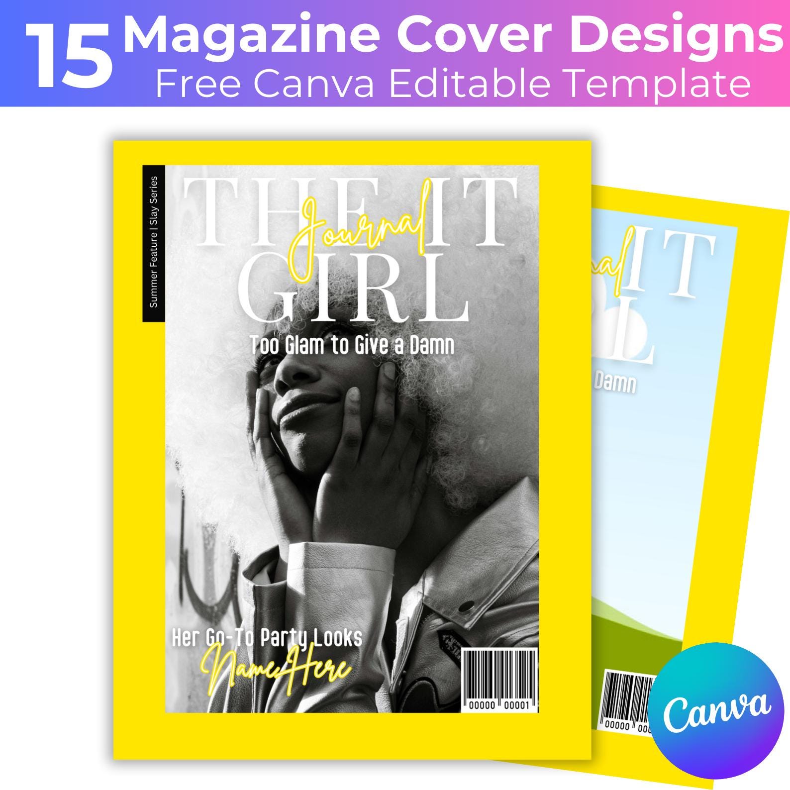 Magazine Cover Canva Editable Template, Magazine Fashion Cover Bundle ...