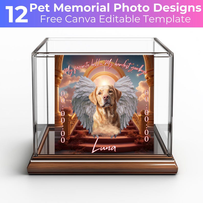 Pet Memorial Canva Editable Designs, 12 Pet Memorial Photo Background ...