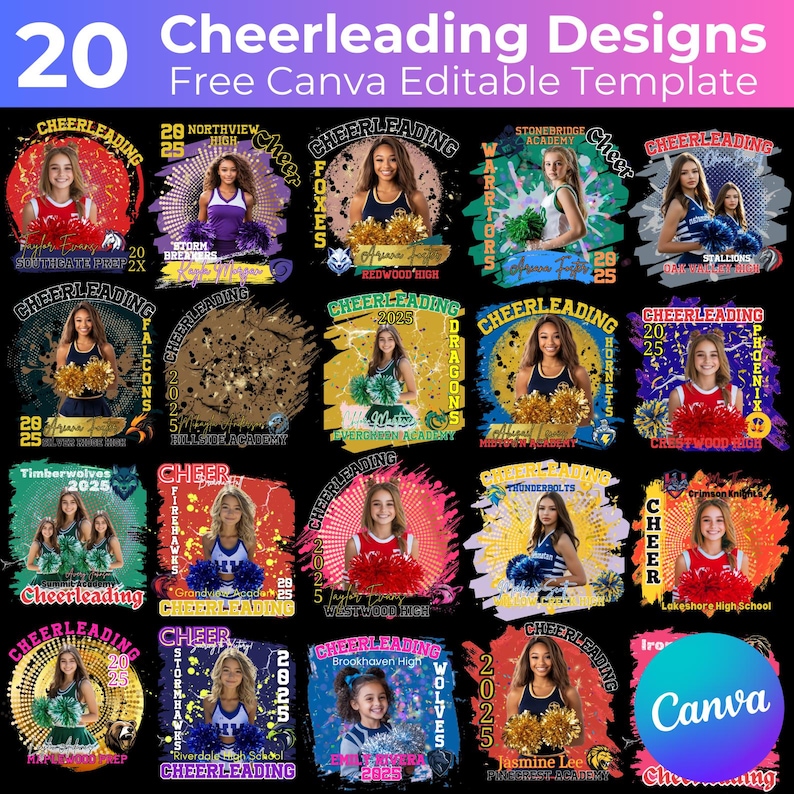 20 Cheerleading Canva Editable Template, Senior Sports Poster, Cheer ...