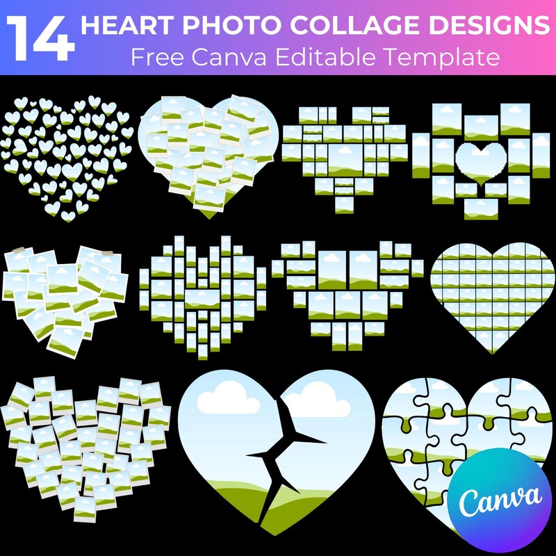 Heart Photo Collage - Etsy