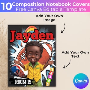 10 Editable Composition Notebook Cover Canva Templates, Composition ...