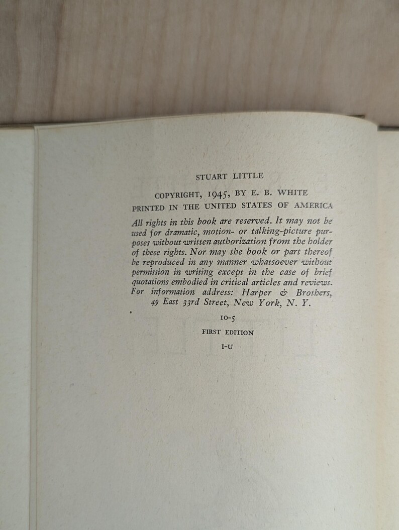 First Edition Stuart Little by E.B. White 1945 - Etsy