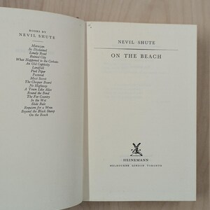 On the Beach 1957 1st UK Edition by Nevil Shute - Etsy