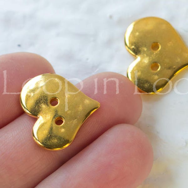 Tiny Heart Buttons - Etsy