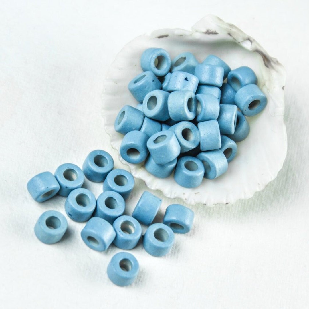 6mm Ceramic Mini Tubes, Mykonos Greek Beads, Baby Blue, Sky Blue, DIY ...