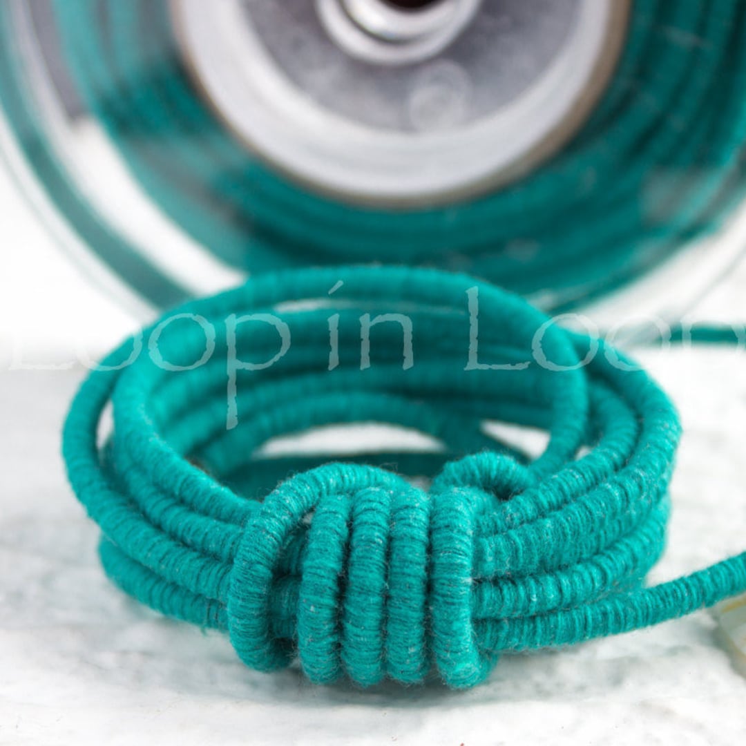 3.5mm Teal Cotton Cord, Wrapped Thread Rope, Thick Bracelet Necklace ...