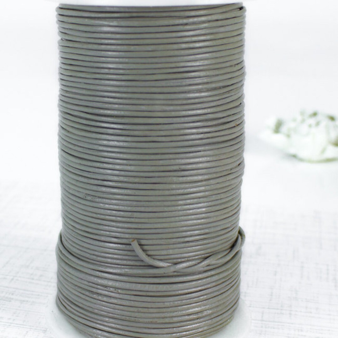 Spanish 2mm Leather Cord, Best Quality Leather, Round Smoke Grey, DIY ...