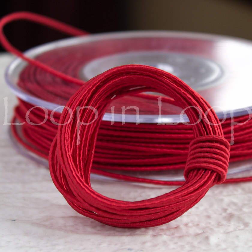 Red SILK Cord Wrapped Silk Satin Cord Rope 1.5 Mm Thick - Etsy