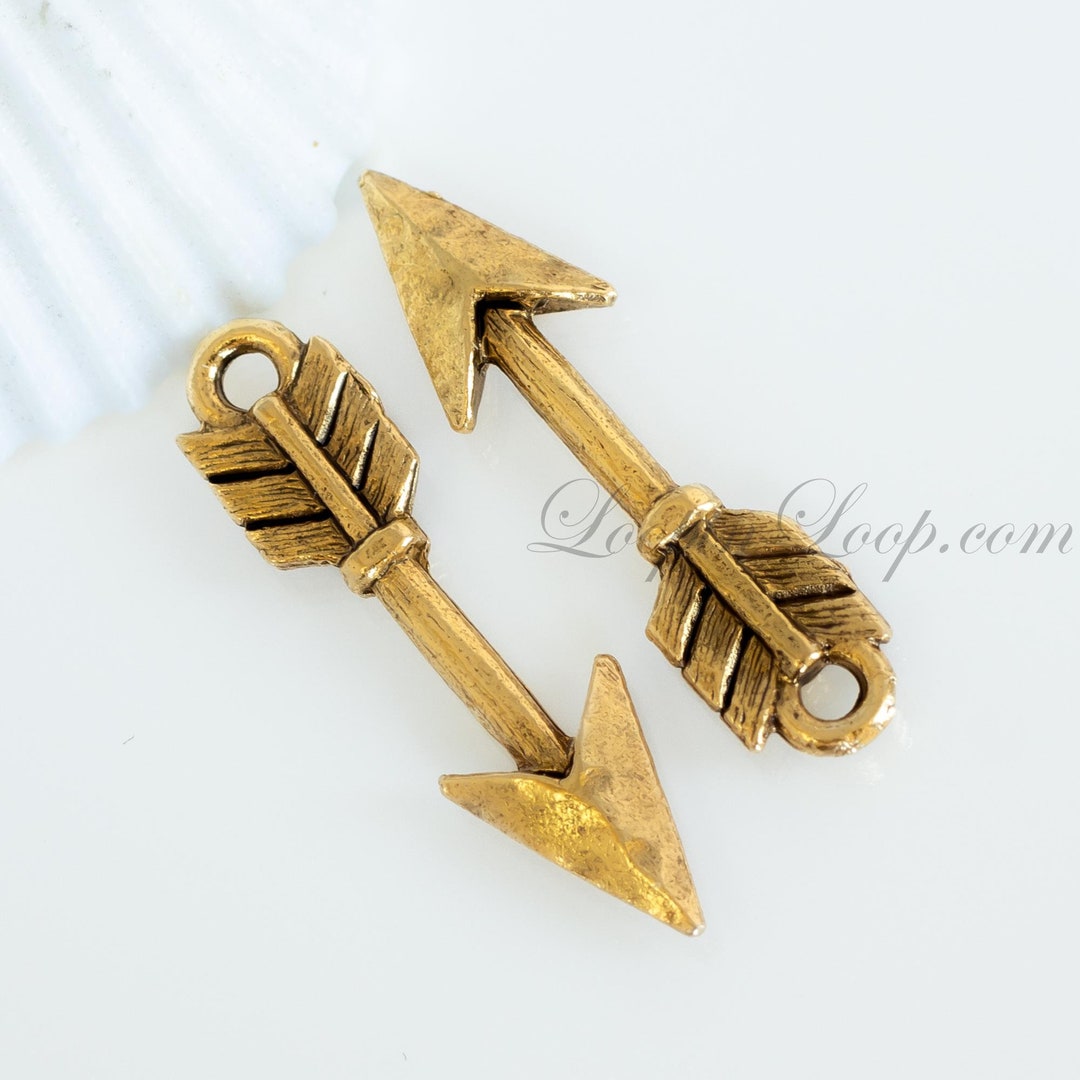Gold Arrow Charms, Antique Arrow, Southwest Archery Charm, Jewelry ...