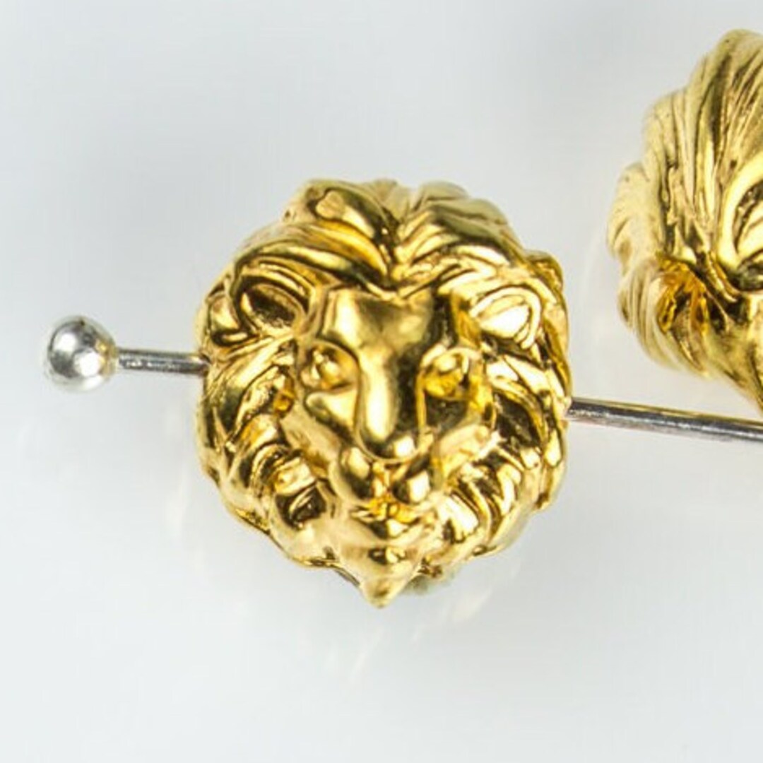 10%OFF Lion Head Slider Beads 24K Gold Plated Beads 12mm Spacer Bead ...