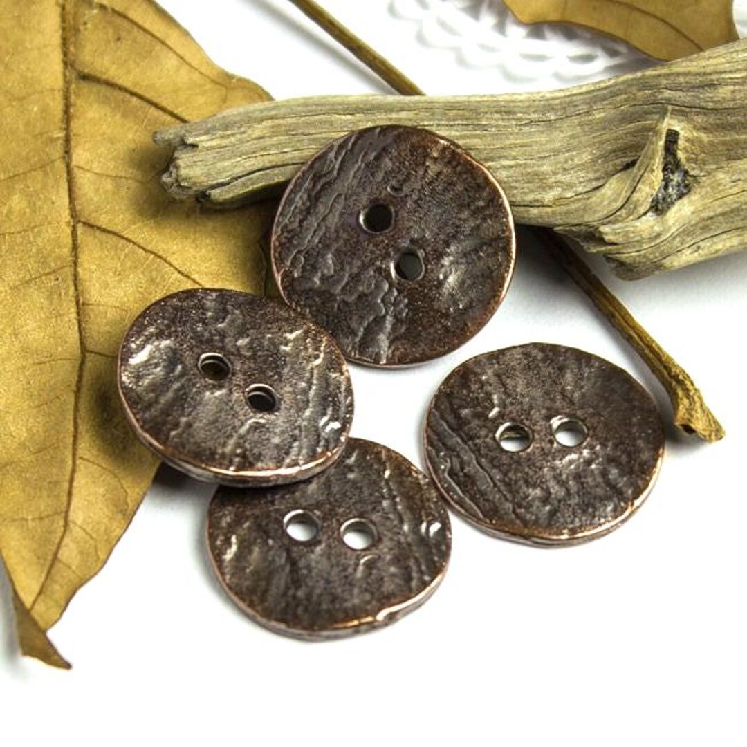 Mykonos Antique Copper Buttons, 17mm, Rustic, Etched Textured Bracelet ...