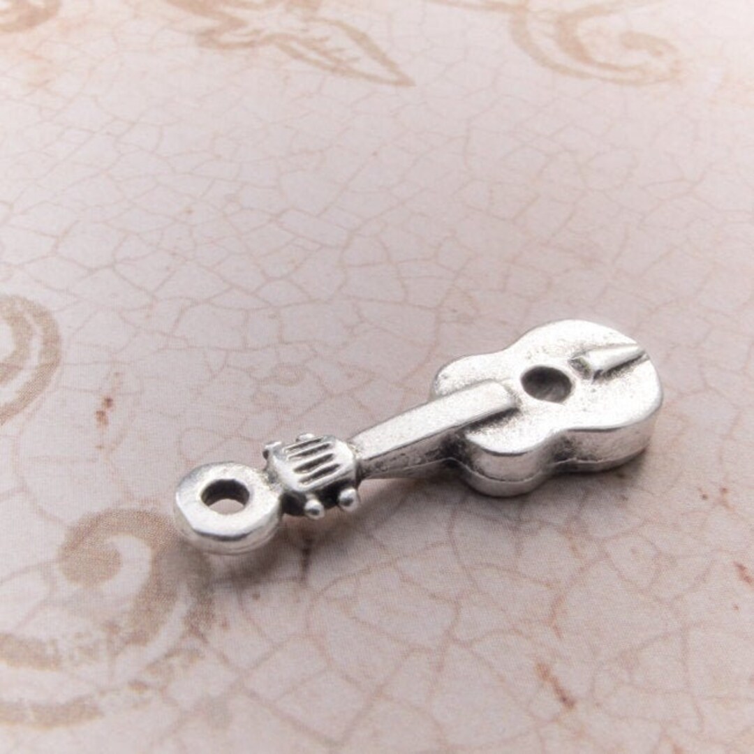 Guitar Charm, Antique Silver Greek Mykonos, Miniature 3d Acoustic ...