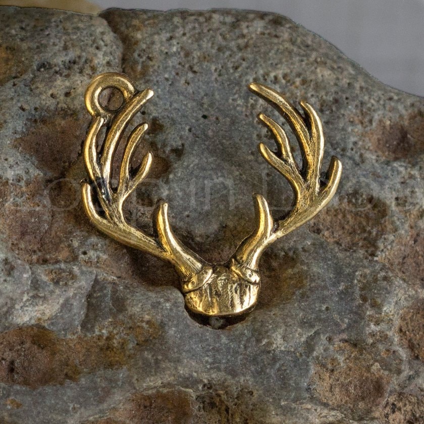 Antlers Charms, Boho Gold Plated 3D Antler Pendant, Woodland Deer ...