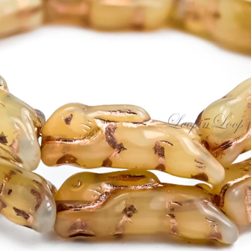 Czech Glass Bunny Bead - Etsy