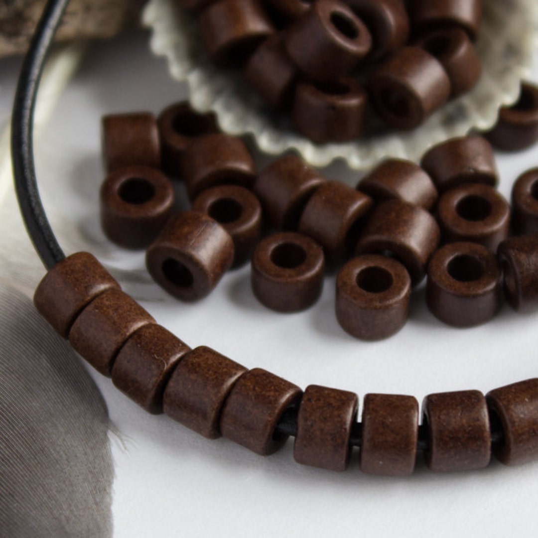 6mm Ceramic Mini Tubes, Bitter Chocolate Brown, Mykonos Greek Beads ...