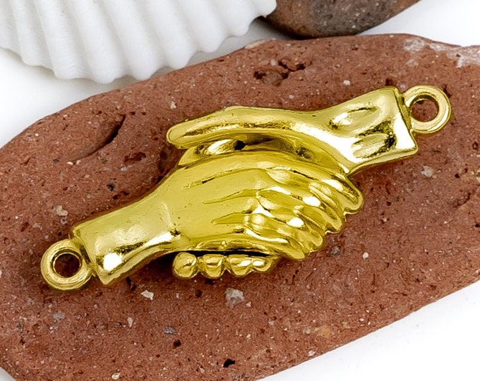 Gold Hand Charm Hand Holding Ring Connector Gold Hand Bail - Etsy Canada