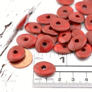 10%OFF, Crimson Red Ceramic Glazed Beads, Mykonos Cornflakes, Large ...