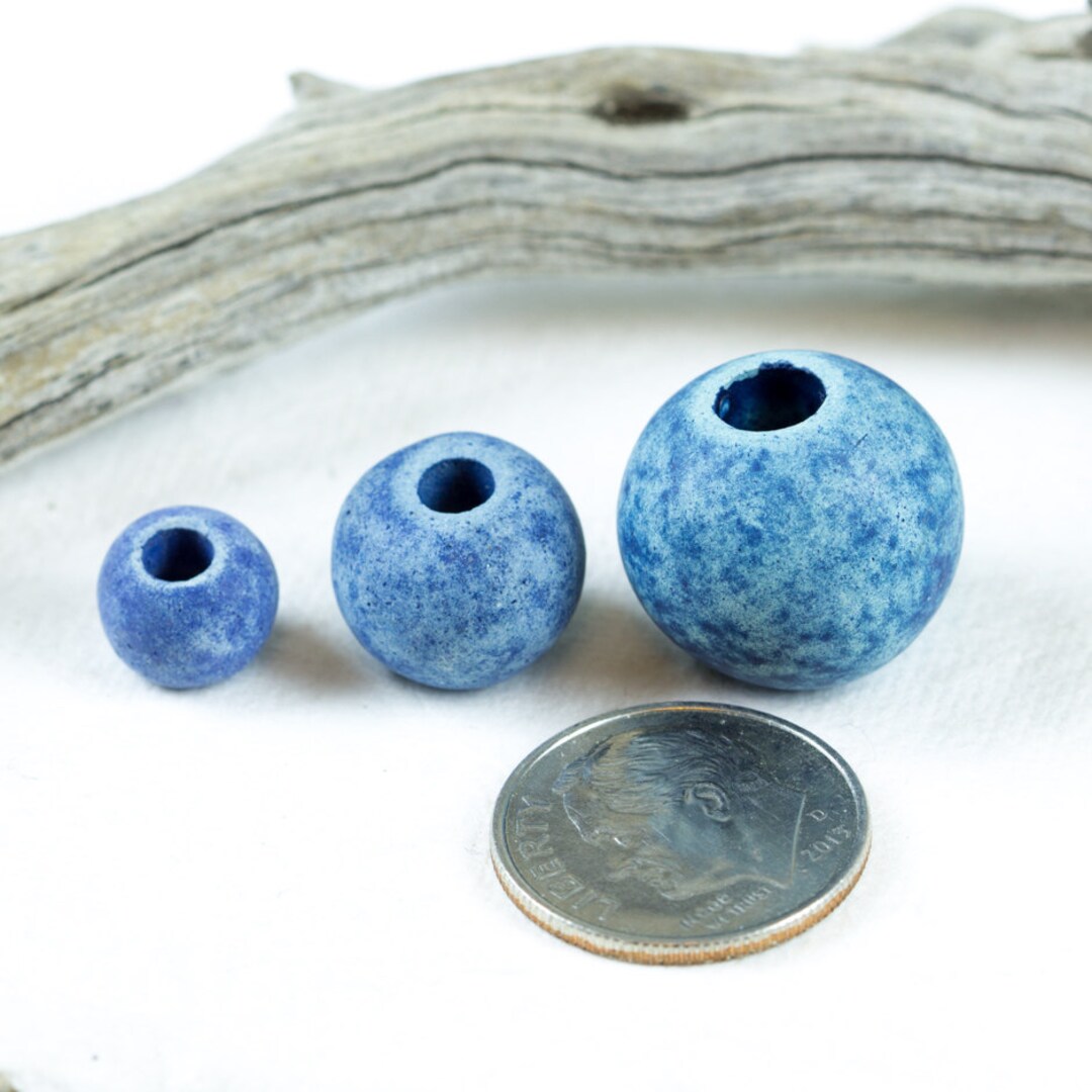 25%OFF, Mykonos Greek Ceramic Beads, Denim Blue Jean, 16mm - 17mm ...