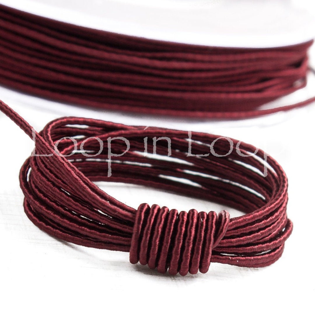 Dark Red SILK Cord, Wrapped Silk Satin Cord Rope 1.5 Mm Thick, Organic ...