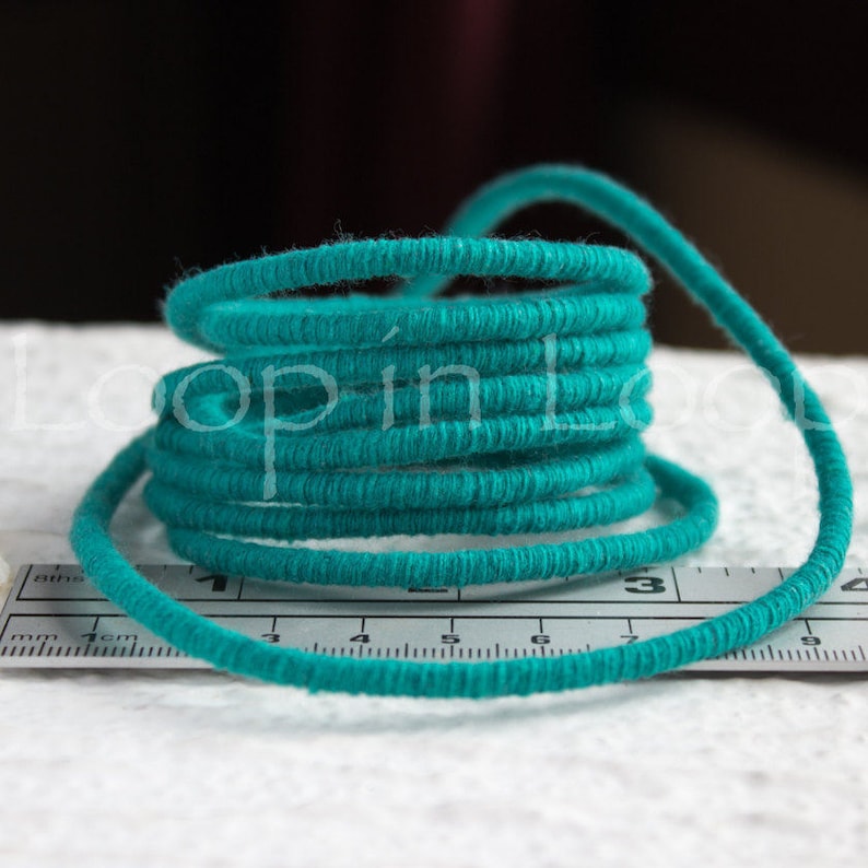 3.5mm Teal Cotton Cord, Wrapped Thread Rope, Thick Bracelet Necklace ...