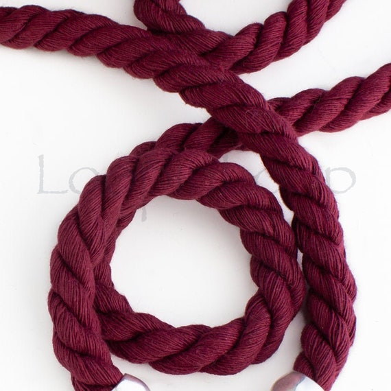 Dark Red Twisted Cotton Cord 10mm 12mm Wrapped Soft Natural - Etsy
