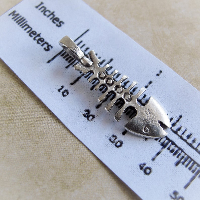 Large Fish Bone Pendant, Greek Mykonos Casting, Fishbone Bead Charm ...
