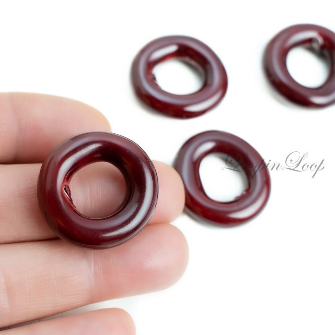 10%OFF, Dark Red Donut Ring Beads, Mykonos Greek Ceramic Bead ...